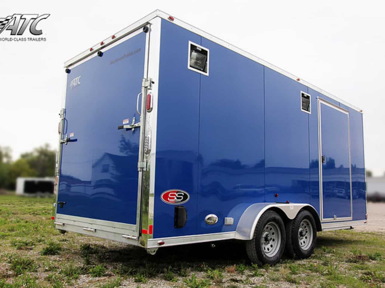 Blue Aluminum Motorcycle Trailer - Car Hauler | MO Great Dane / Total ...
