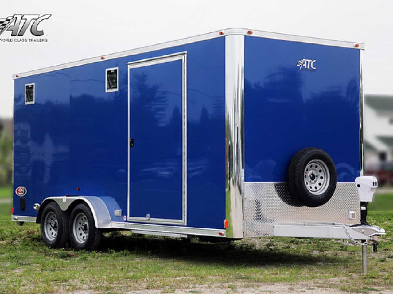 Blue Aluminum Motorcycle Trailer - Car Hauler | MO Great Dane / Total ...